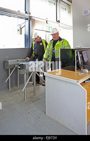 Turnstile Entrance to Construction Site Access Control Stock Photo - Alamy
