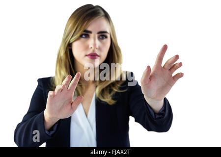 Hand gestures: explaining Stock Photo - Alamy