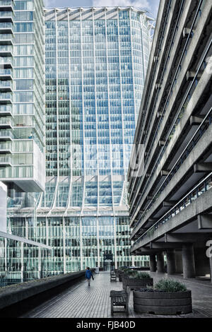Barbican Centre and courtyard London UK Stock Photo - Alamy
