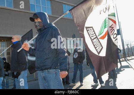 Milan, Italy, demonstration of the neonazi group "Forza Nuova Stock ...