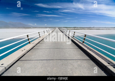 Haast River Bridge, longest single lane bridge in New Zealand, in front ...