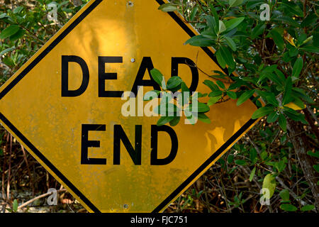 DEAD END ROAD SIGN IN COTSWOLD COUNTRY VILLAGE OF STANTON IN ...
