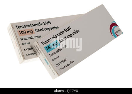 Boxed hard capsules of Temozolomide SUN Chemotheraphy cytotoxic drug ...