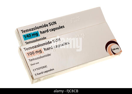 Boxed hard capsules of Temozolomide SUN Chemotheraphy cytotoxic drug ...