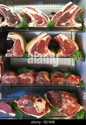 Display Of Dry Aged Meat Stock Photo - Alamy