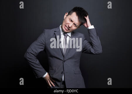 Asian young man scratching his hand. Concept of itchy skin diseases ...