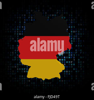 Germany map flag on hex code illustration Stock Photo - Alamy