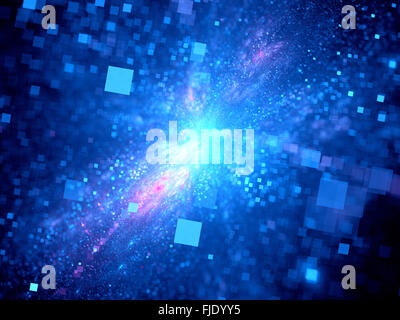 Abstract glowing particles with brilliant light, 3d rendering. Computer ...