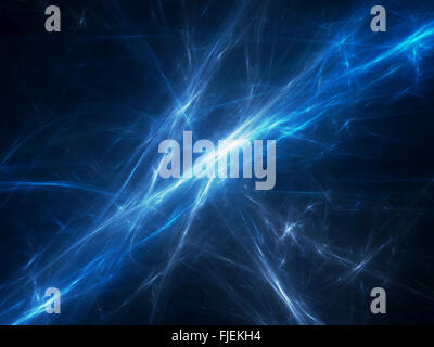 Blue glowing force fields in space, computer generated abstract ...