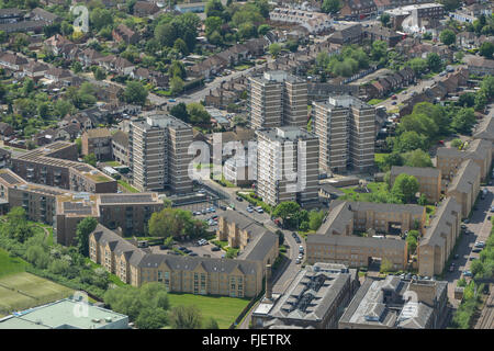 An aerial view of the Gidea Park area of Romford, Havering, Greater ...