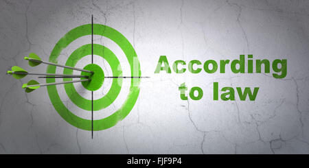 Law concept: target and According To Law on wall background Stock Photo ...