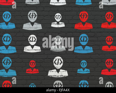Software concept: Programmer icons on Digital Paper background Stock Photo - Alamy