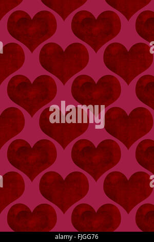 Red and pink textured hearts background for Valentine's Day. Pile of ...