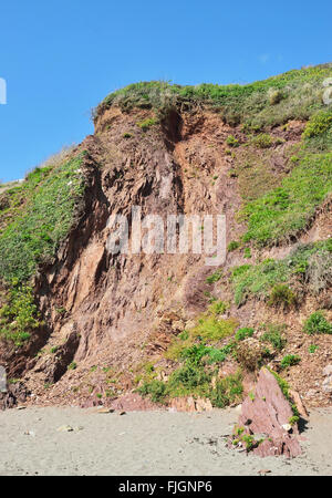 Cliff fall, Cornwall UK Stock Photo - Alamy