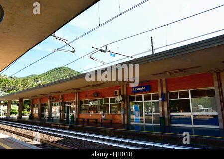 The Cinque Terre train at Levanto Stock Photo - Alamy