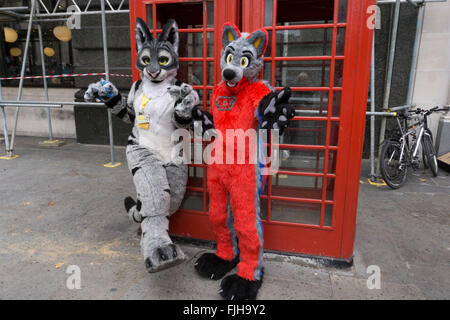 Furries gathering in London, UK. The furry fandom is a subculture ...