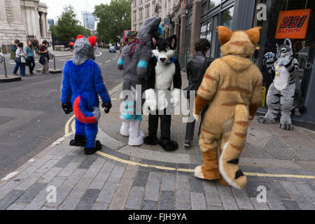Furries gathering in London, UK. The furry fandom is a subculture ...