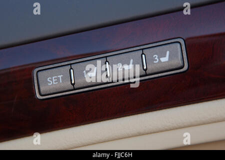 Memory car seat position buttons. Adjusting seat Stock Photo - Alamy