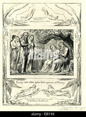 Job and his Wife Receiving Alms by William Blake, from the ...