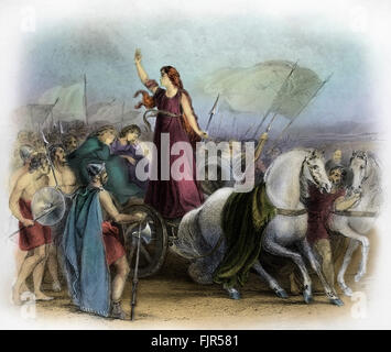 The Queen of the British Celtic Iceni tribe Boudica (33 -61)between a ...