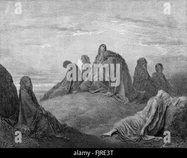 Jephthah's daughter and her companions - Old Testament Bible story of ...
