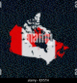 Canada map silhouette on hex code illustration Stock Photo - Alamy
