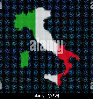 Italy map flag on hex code illustration Stock Photo - Alamy