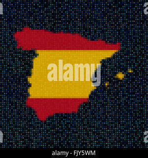Spain map flag on hex code illustration Stock Photo - Alamy