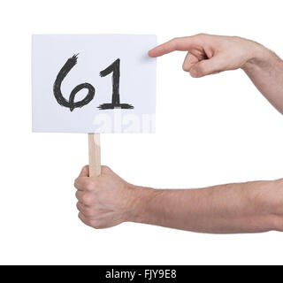 Sign with a number, 61 Stock Photo - Alamy