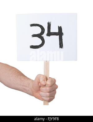 Sign with a number, 34 Stock Photo - Alamy