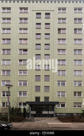 BERLIN, MARCH 02: An original DDR building and streetlight in Berlin ...