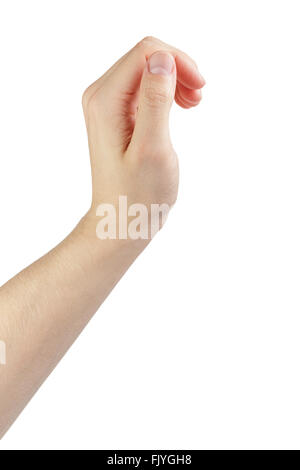 A man touching something with his palm Stock Photo - Alamy