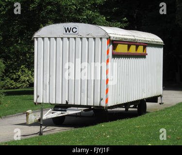 An old-fashioned wooden WC water closet toilet (restroom) in Castle ...