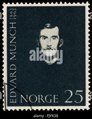 NORWAY - CIRCA 1963: A stamp printed in Norway shows Portrait of Edvard ...