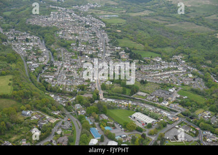 An aerial view of Ystradgynlais, a town in South Wales Stock Photo - Alamy