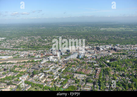 General aerial views of the Surrey town of Woking Stock Photo: 97726127 ...