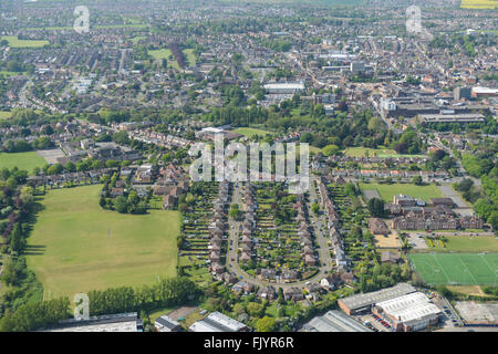 An aerial view of the Northamptonshire town of Wellingborough Stock ...
