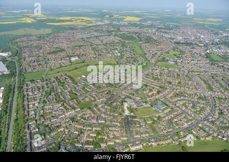 An aerial view of the Northamptonshire town of Wellingborough Stock ...