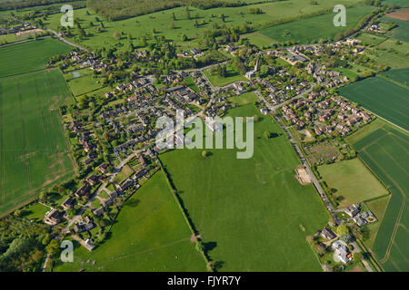 An aerial view of the Lincolnshire village of Uffington near Stamford ...