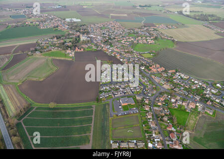 An aerial view of the Lincolnshire village of Swineshead Stock Photo ...
