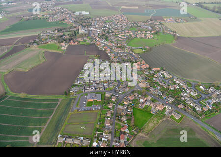 An aerial view of the Lincolnshire village of Swineshead Stock Photo ...