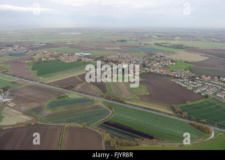 An aerial view of the Lincolnshire village of Swineshead Stock Photo ...