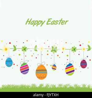 Happy easter eggs. Spring summer holiday. Collection of Easter eggs on ...