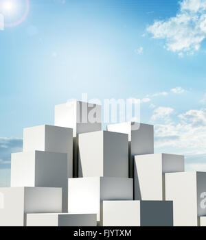 Cardboard boxes stacks Stock Photo - Alamy