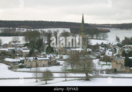 Edensor Chatsworth Derbyshire Peak District Winter Stock Photo - Alamy