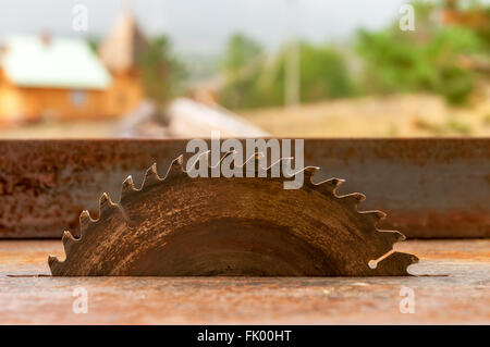 Old rusty circular steel saw blade isolated on white Stock Photo ...