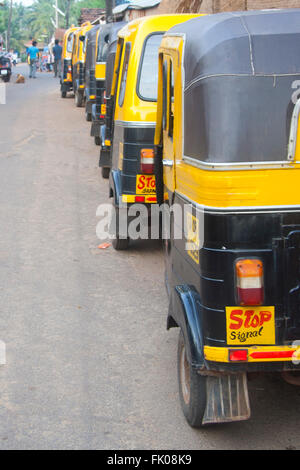 Goa, India. Line of tuk-tuks for hire near Palolem beach Stock Photo ...