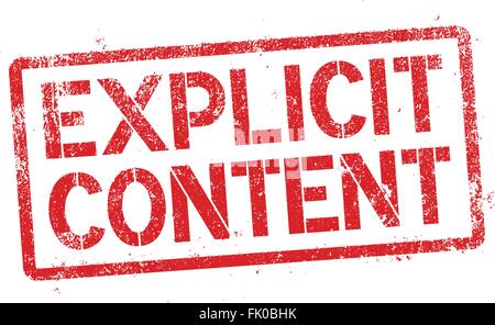 Parental advisory, explicit content, red warning sign on white Stock ...