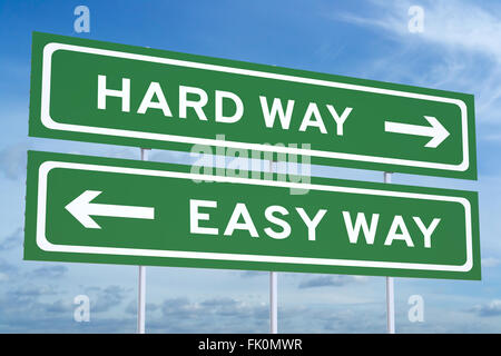 Easy choice decision concept to make a hard or much easier option as a ...