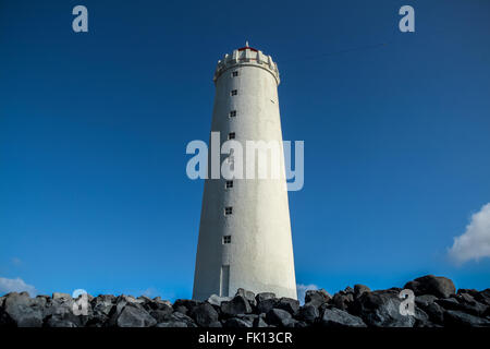 Grotta Island Lighthouse in Reykjavik, Iceland Stock Photo - Alamy